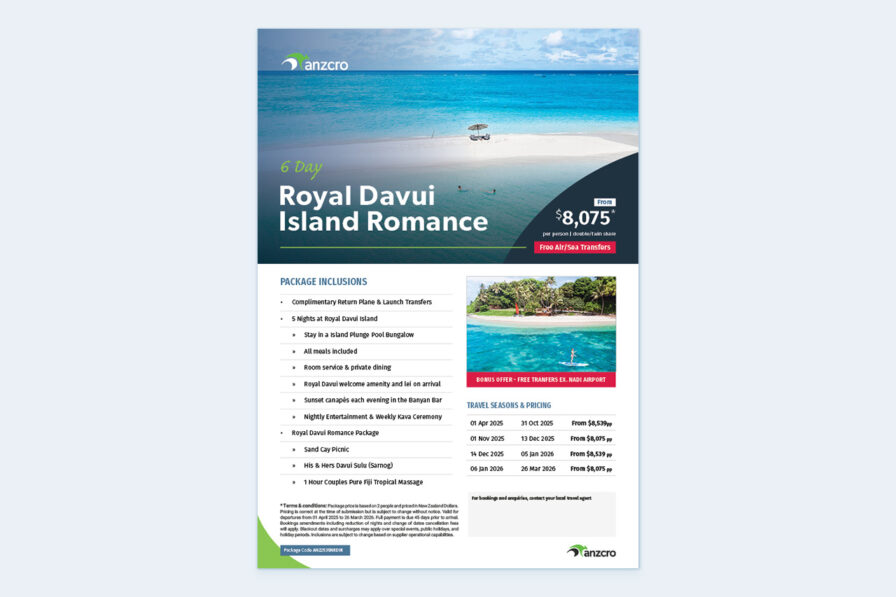 6 Day Royal Davui Island Romance | ANZCRO