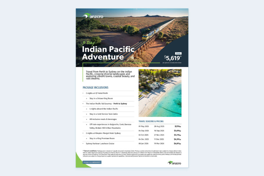 Indian Pacific Adventure | ANZCRO
