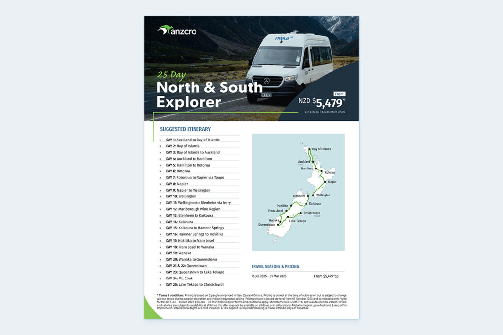25 Day North & South Explorer | ANZCRO